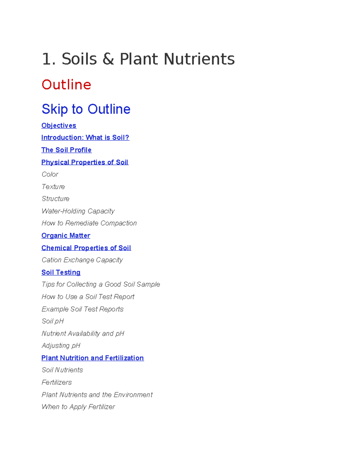1. Soils & Plant Nutrients: Final Exam Study Guide - Studocu