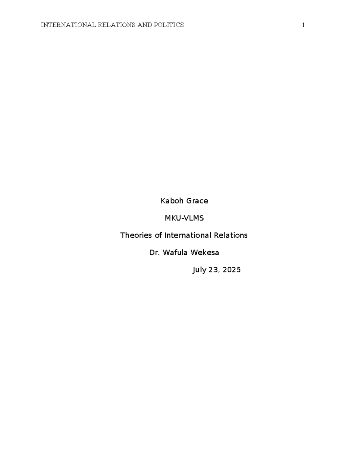IRP 1: Theories of International Relations - A Comprehensive Overview ...