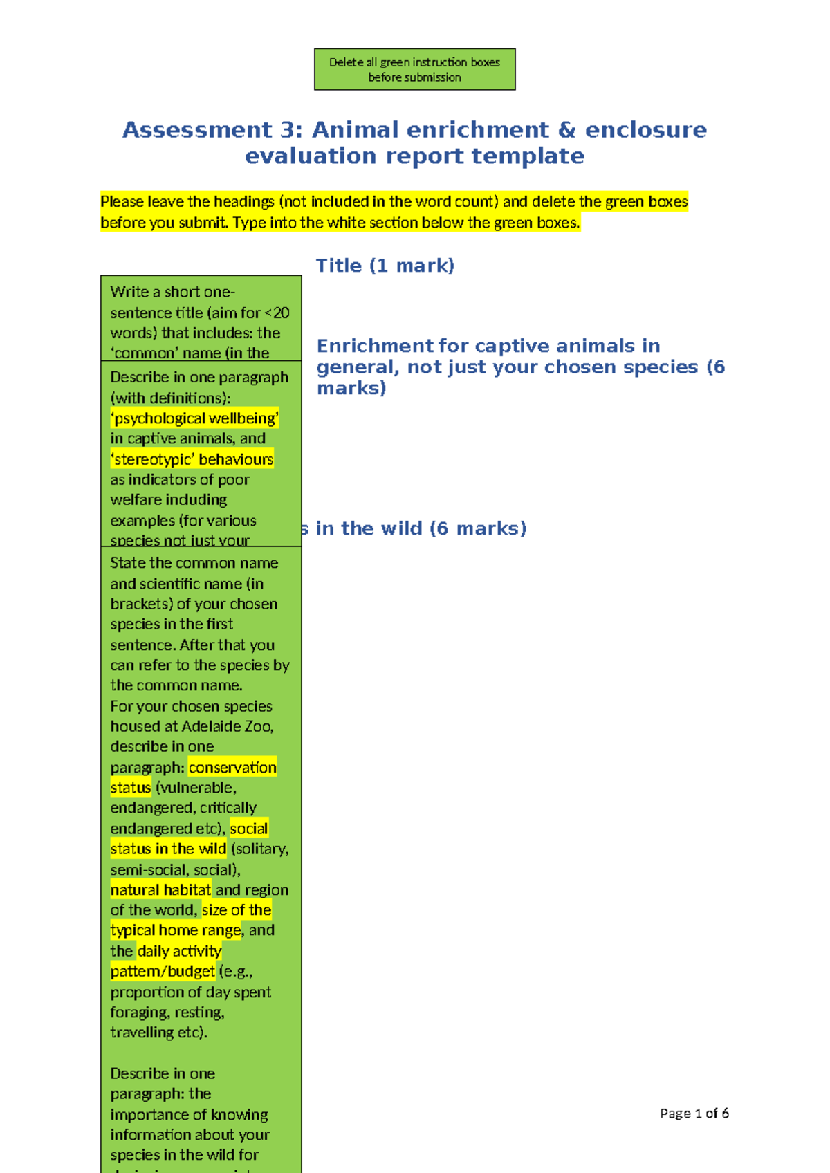 2025 Assessment 3: Animal Enrichment Enclosure Evaluation Report ...