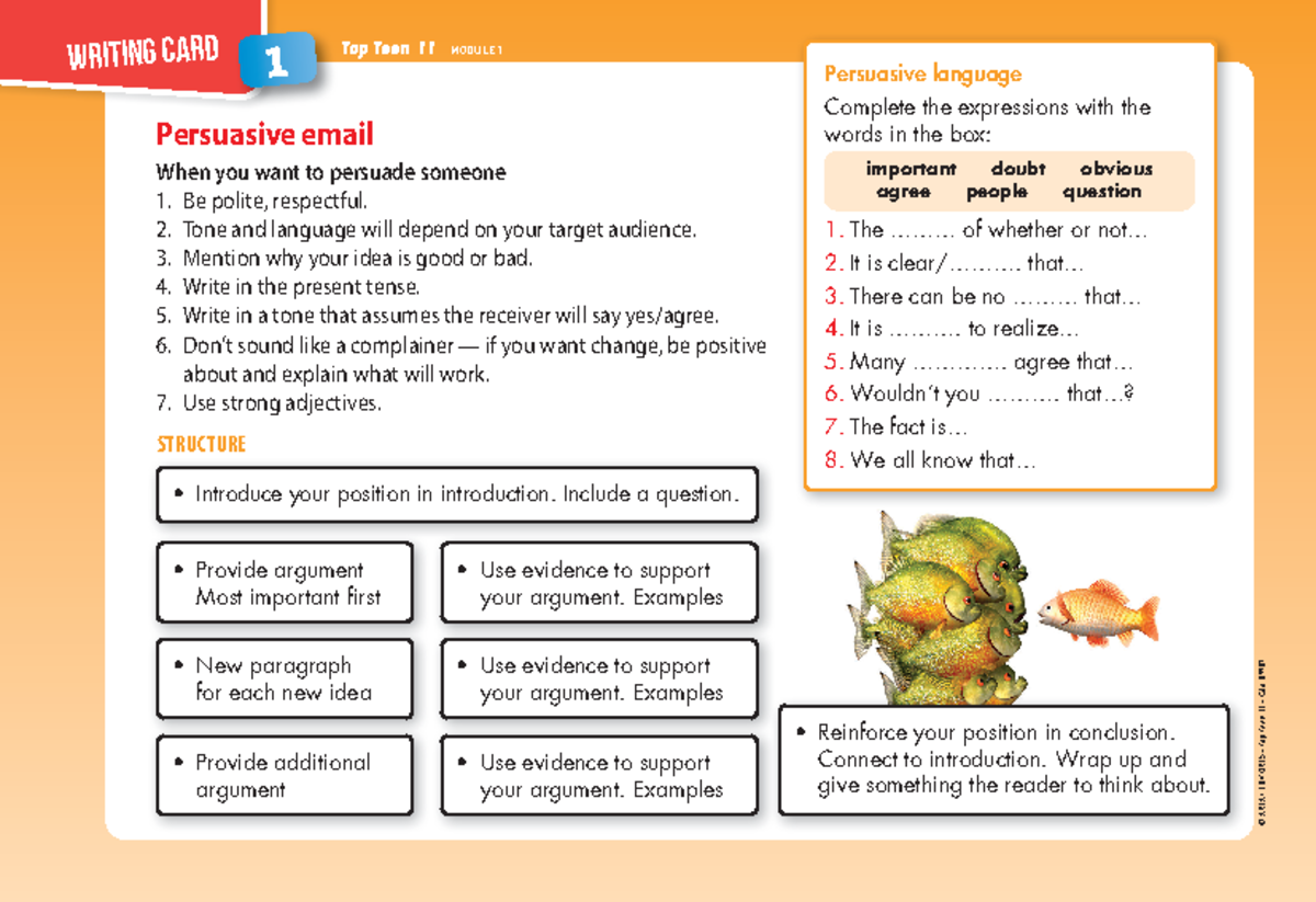 Writing - all text typologies - Persuasive email When you want to ...