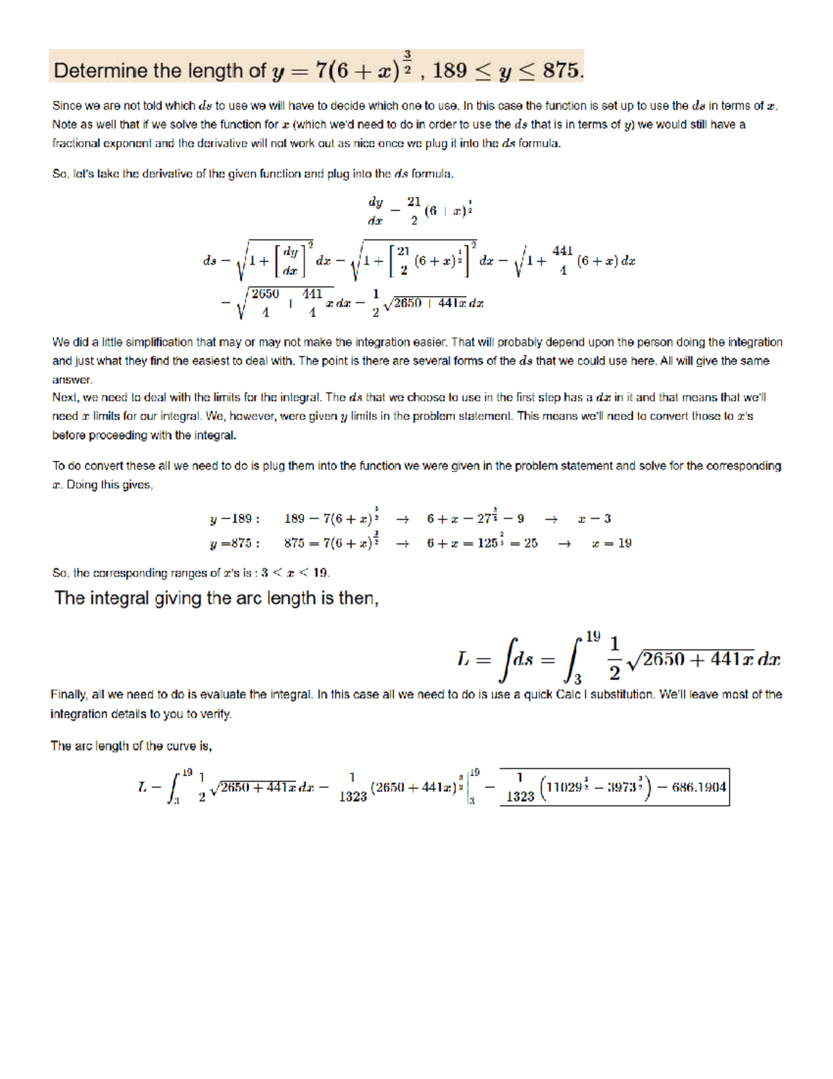 MAT 076 Review Test Answer Keys: Arc Length & Surface Area Calculations ...