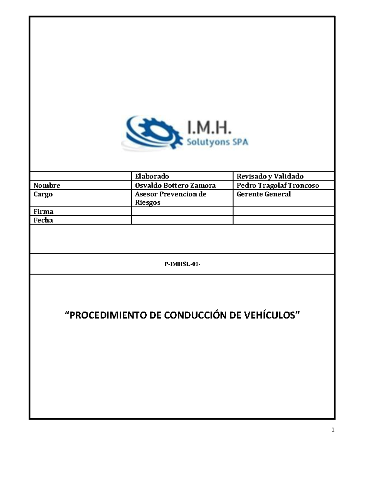 Guía de Procedimientos de Conducción de Vehículos Livianos P-IMHSL-01 ...
