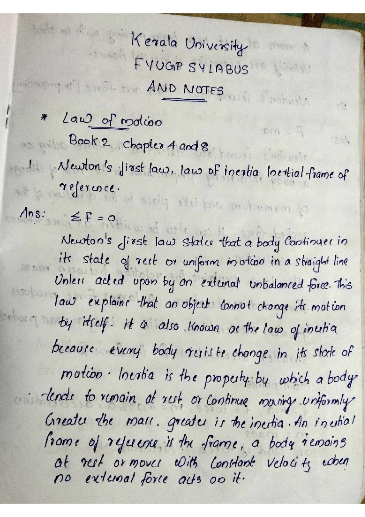 VOGP SV IARYS: Notes on Newton's Laws of Motion (MDISO Book 9) - Studocu