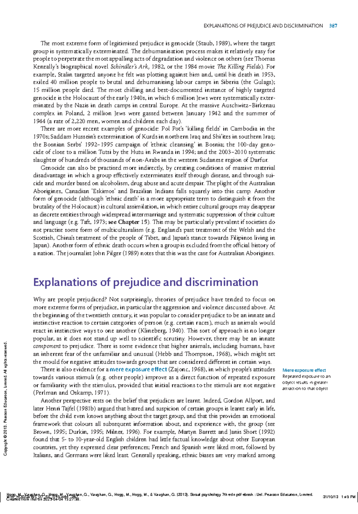 Explanations of Prejudice and Discrimination: A Social Psych ...