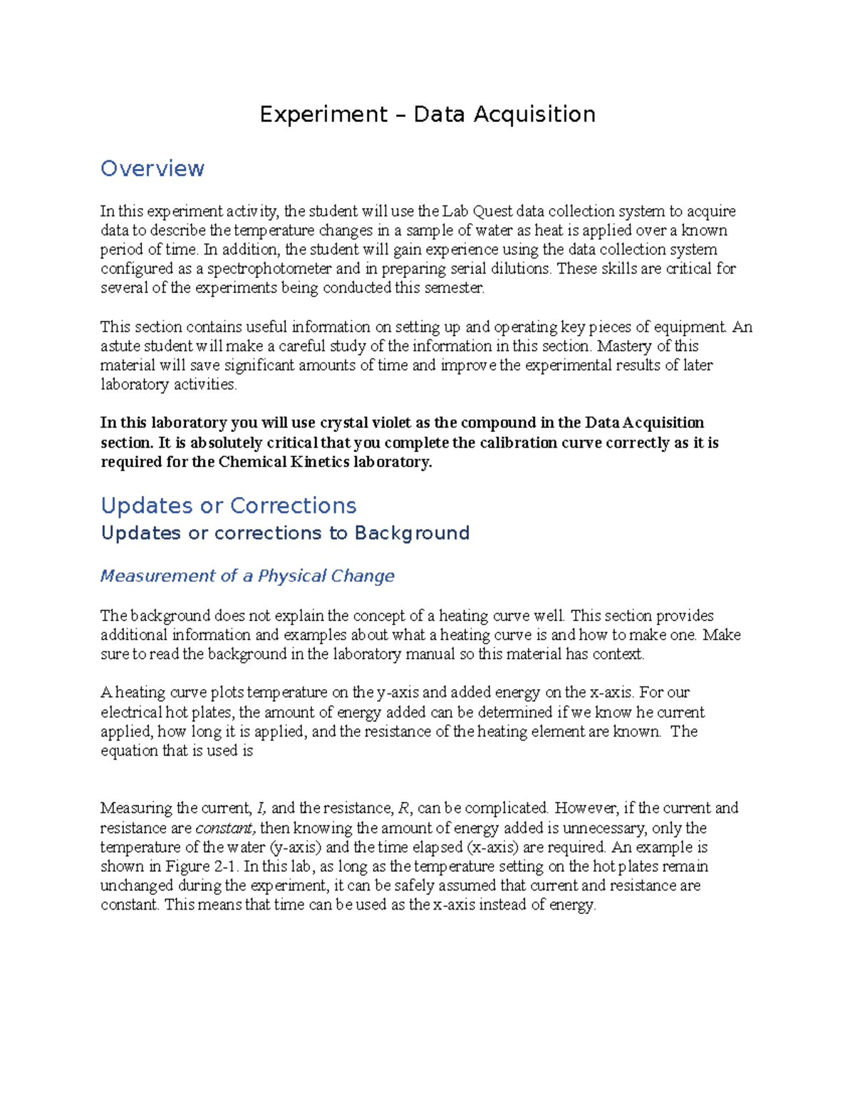 CHM115L Lab-2: Data Acquisition & Temperature Change Procedures SU22 ...