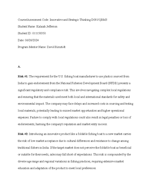 D081 Task 1 - D081 Task1 - Task 1 Course/Assessment Code: D081 Version ...