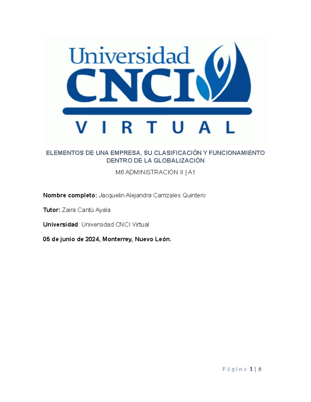 M6-A1 Clasificación de Empresas en el Contexto Globalizado - Studocu