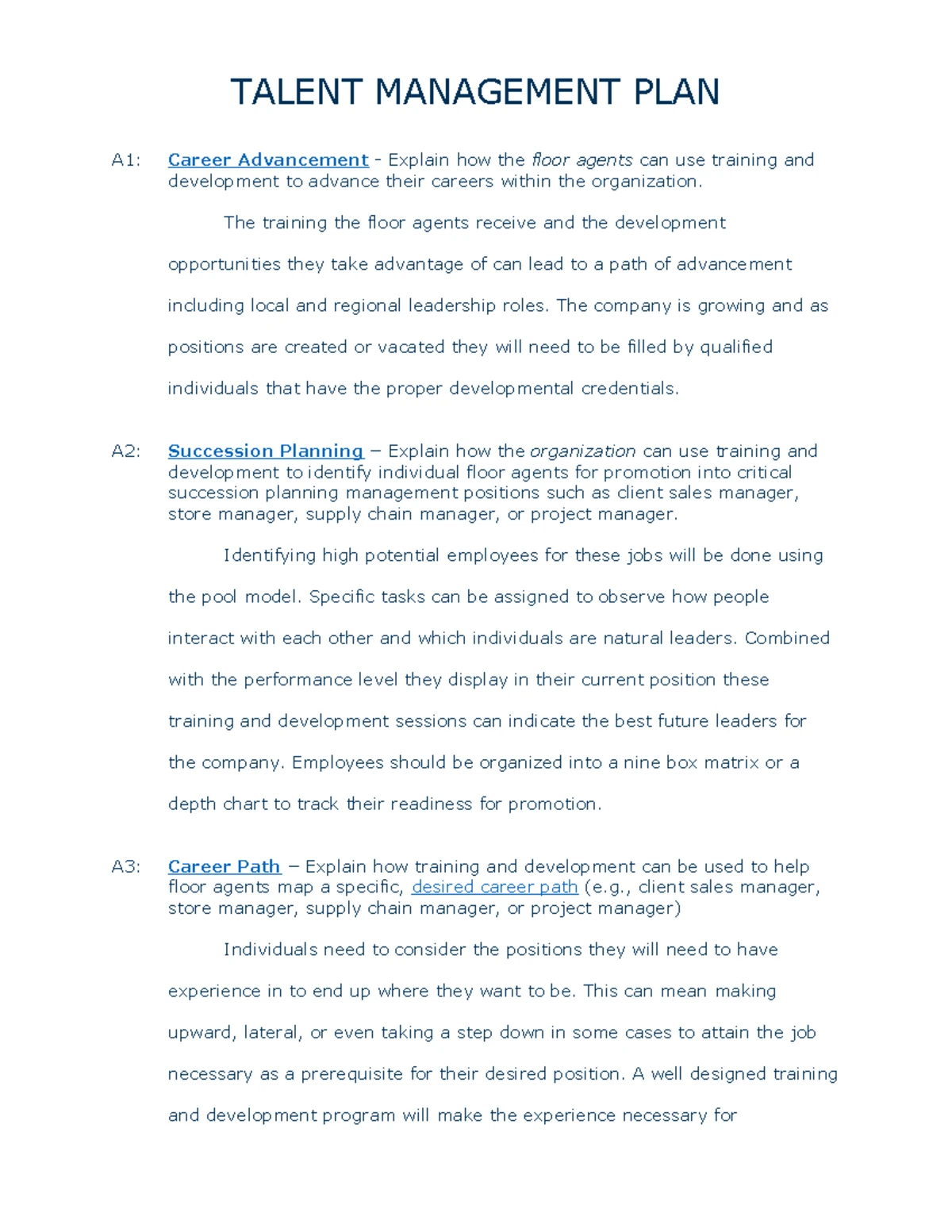 D353 Task 1 - Strategic Training Needs Assessment Guide - Studocu