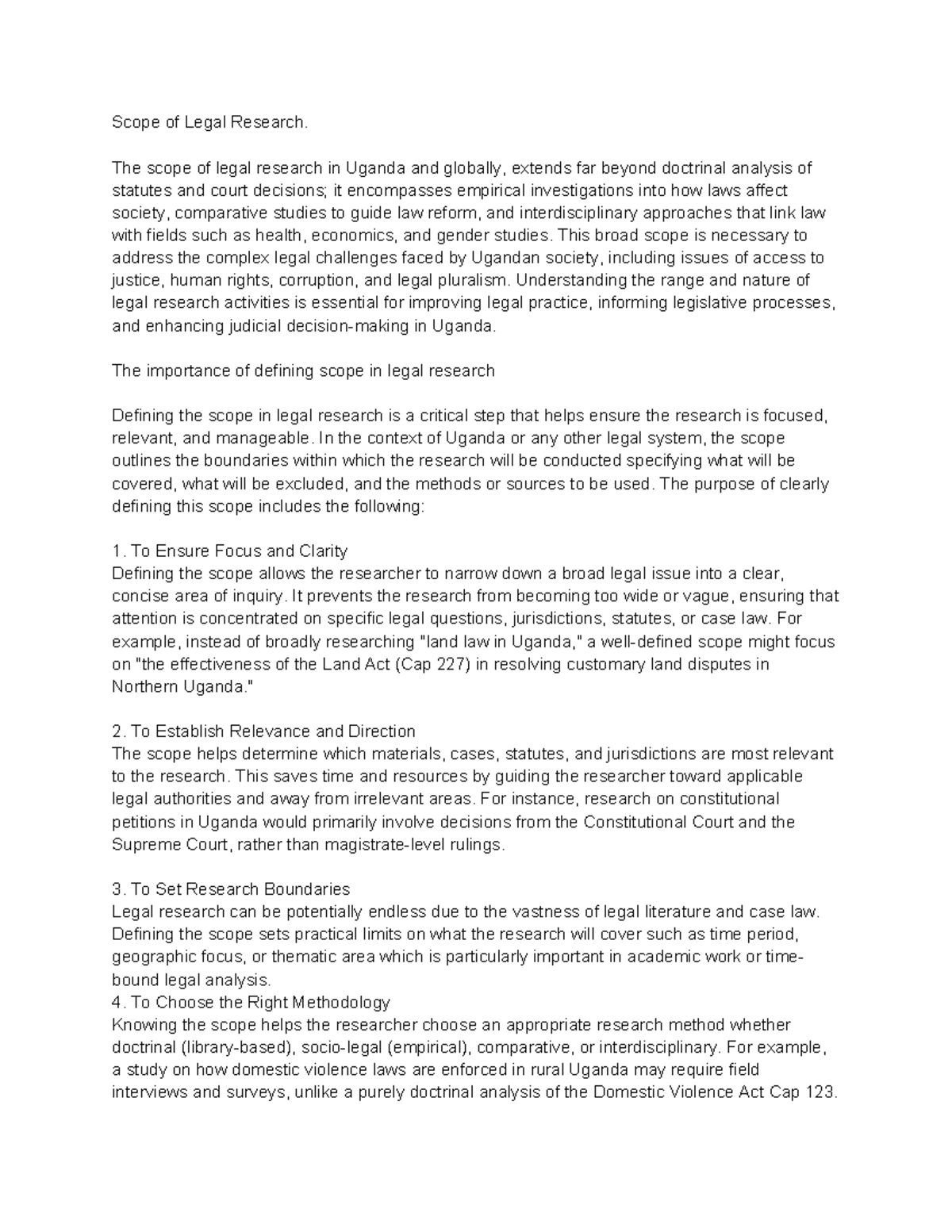 LLB Legal Research Methodology: Defining Scope and Importance - Studocu
