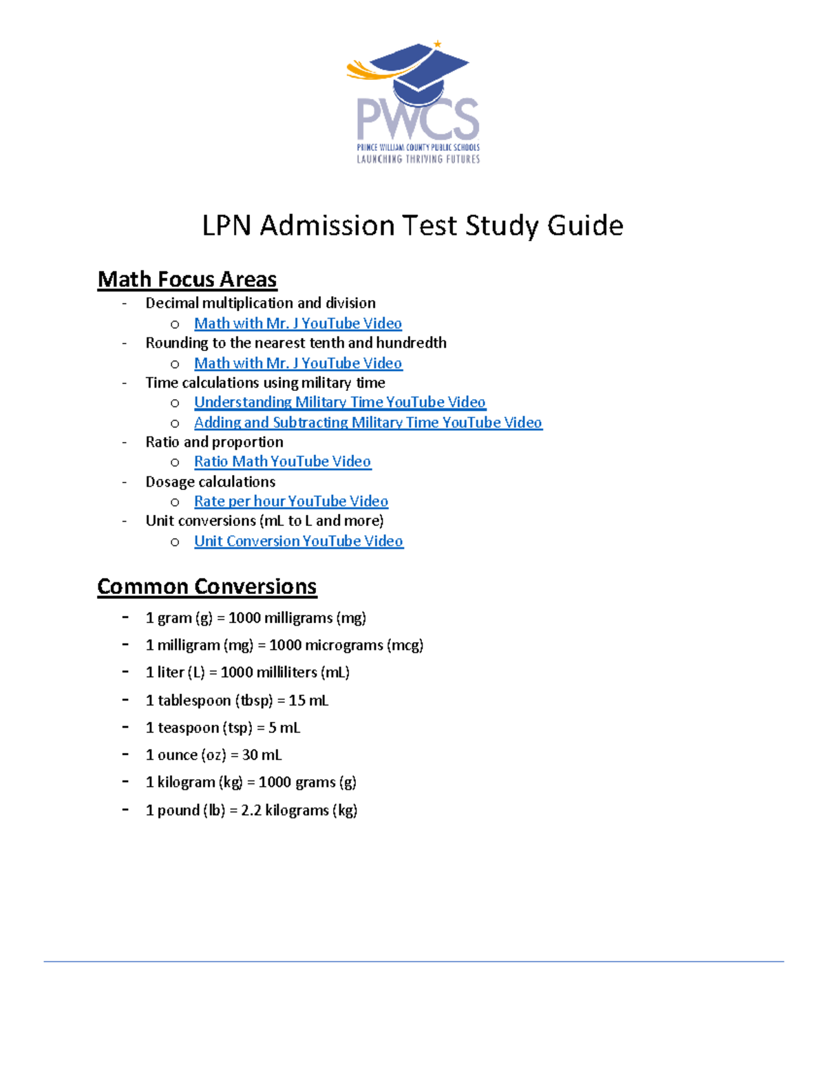 LPN Admission Test Study Guide: Key Math Concepts and Practice - Studocu