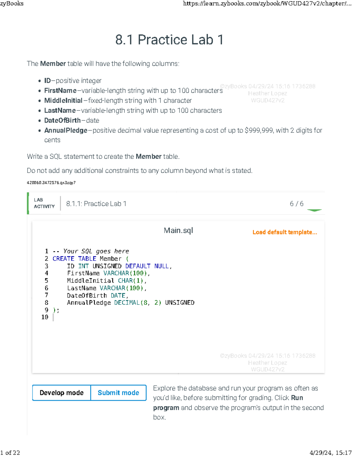 Data Management Assessment Labs: SQL Practice Labs WGUD427v2 - Studocu
