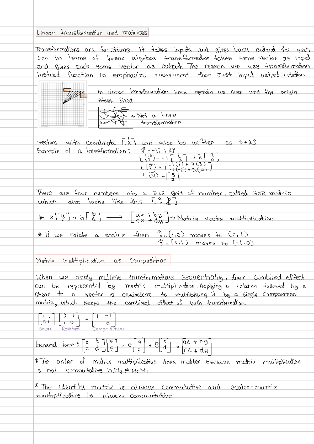 Untitled Notebook - Matrix - Linear transformation and matrices ...