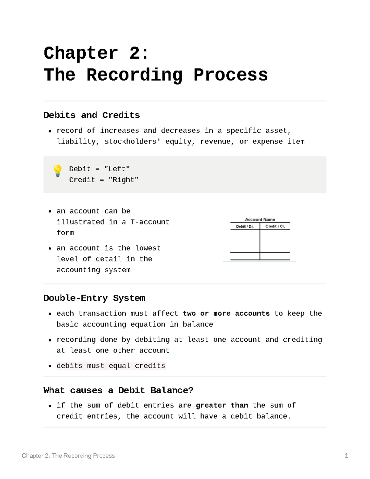 Chapter 2: Understanding the Recording Process in Accounting - Studocu