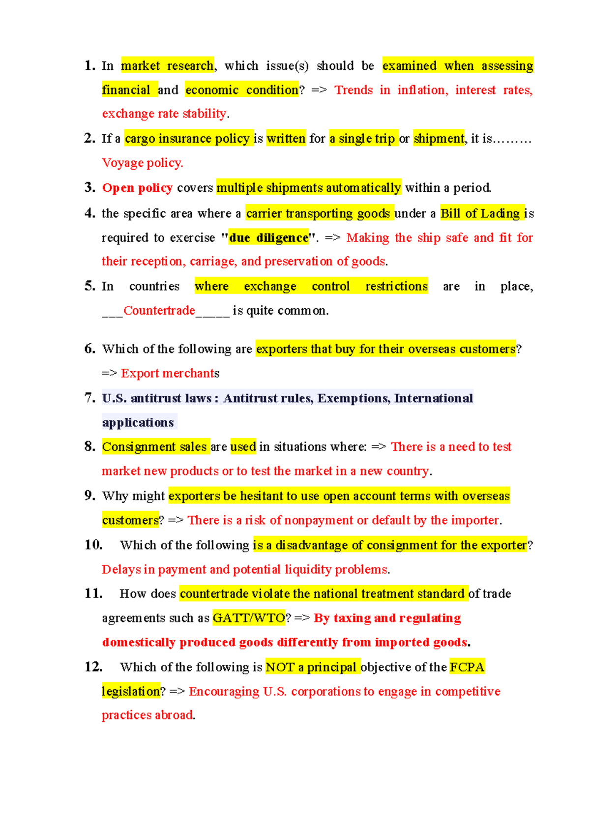 ECO 201 Test - Key Concepts in International Trade and Economics - Studocu