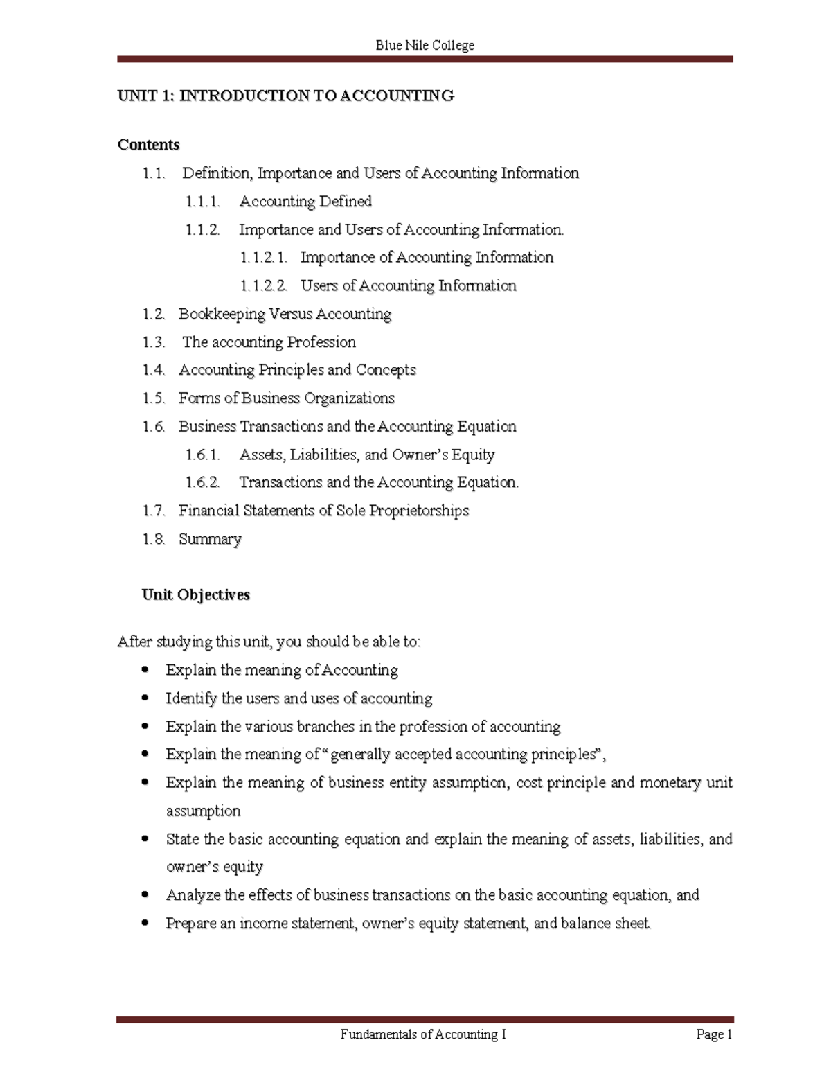 Fundamentals of Accounting: Module 12 Overview and Concepts - Studocu
