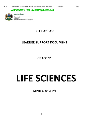 Grade 11 Life Sciences Revision material Term 2 2024 - Western Cape ...