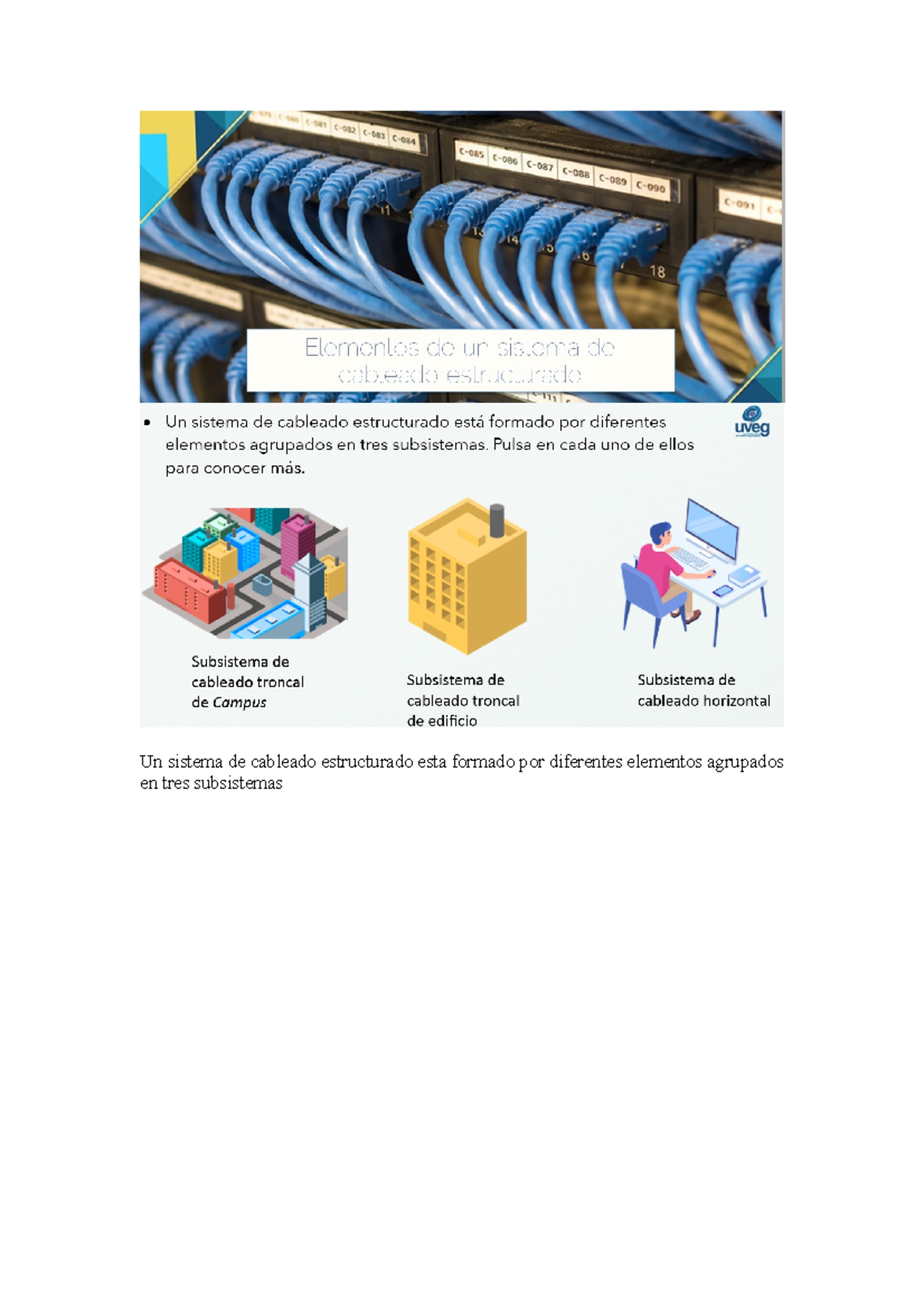 L9. Elementos del Sistema de Cableado Estructurado: Subsistemas y ...