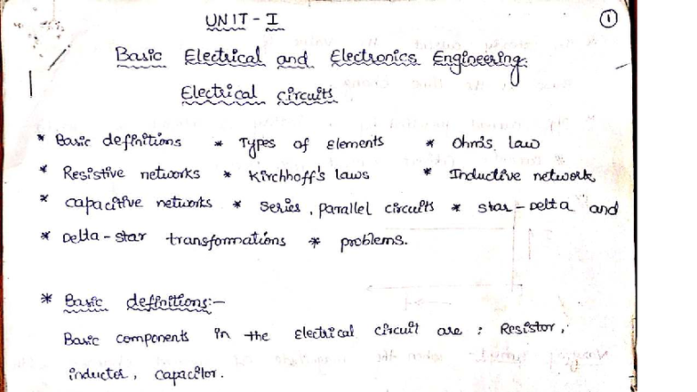 BEEE 1: Comprehensive Guide to Electrical Circuits and Components - Studocu