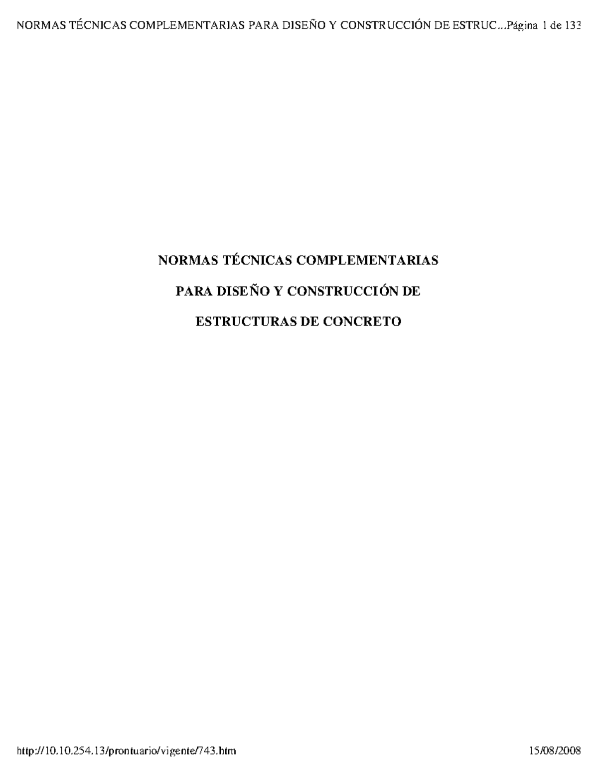 REGLAMENTO CONCRETO - NORMAS COMPLEMENTARIAS PARA Y DE 1 de 133 NORMAS COMPLEMENTARIAS PARA DISE ...