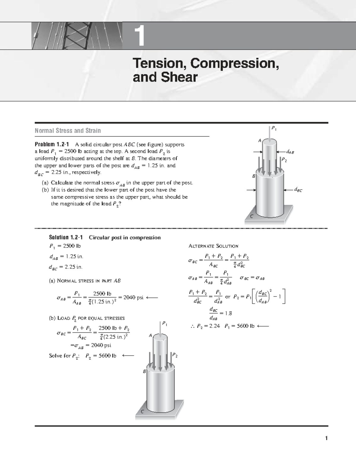 Tension, Compression, and Shear Analysis - Chapter 1 (ENGR 101) - Studocu
