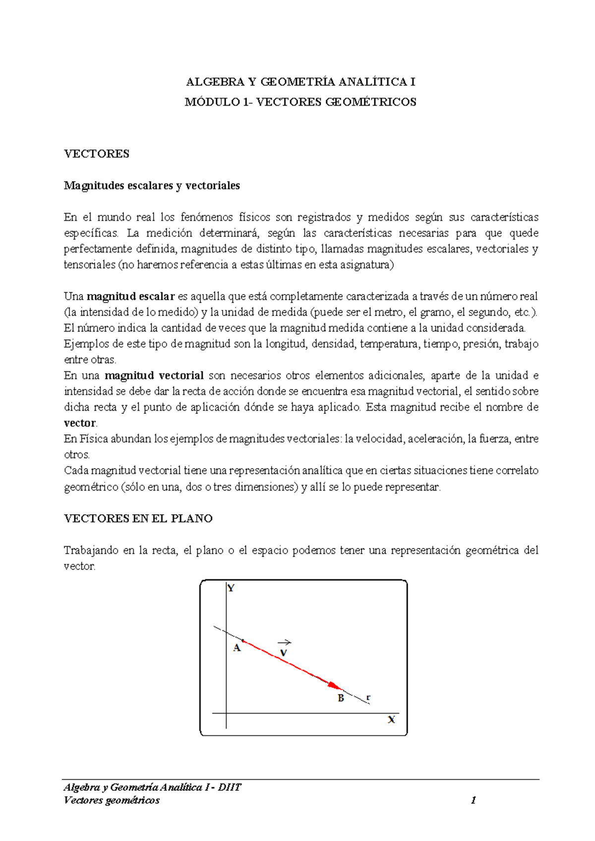 ALGEBRA Y GEOMETRÍA ANALÍTICA I: VECTORES GEOMÉTRICOS - Studocu