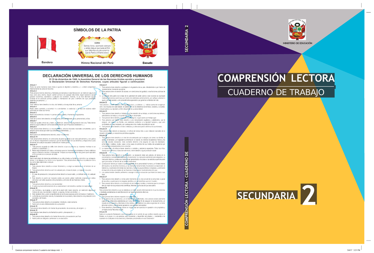 Cuaderno de Trabajo: Comprensión Lectora 2 - Secundaria - Studocu