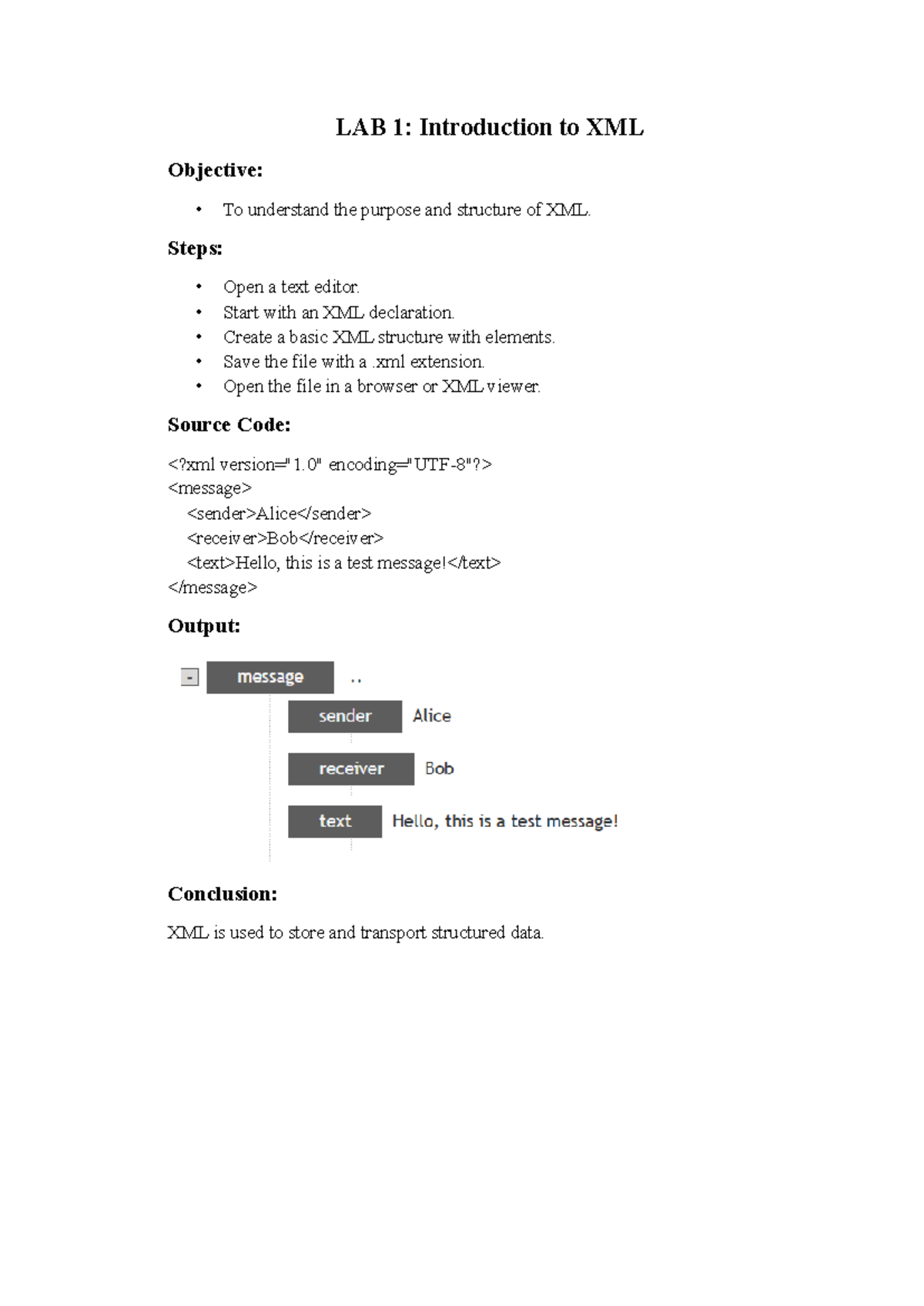 XML LAB Series: Understanding Structure, Syntax, and Validation Techniques - Studocu