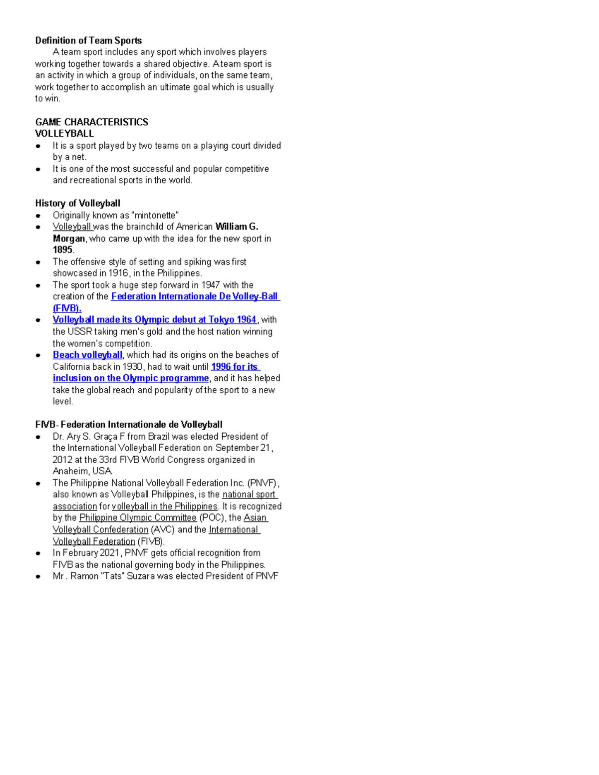 Team Sports Overview: Focus on Volleyball History & Characteristics ...