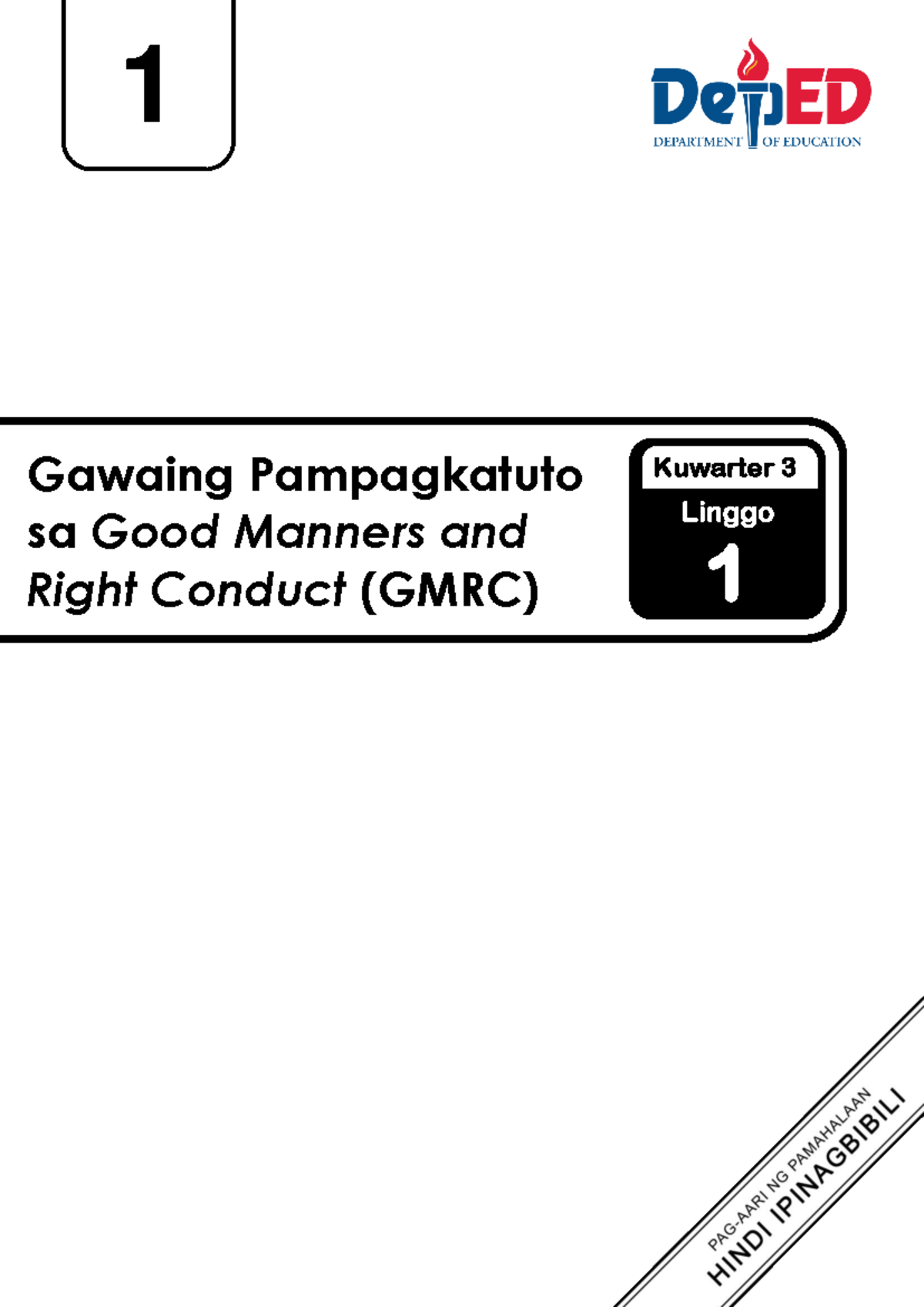 LAS GMRC 1 Q3 W1 - Gawaing Pampagkatuto sa GMRC - Studocu