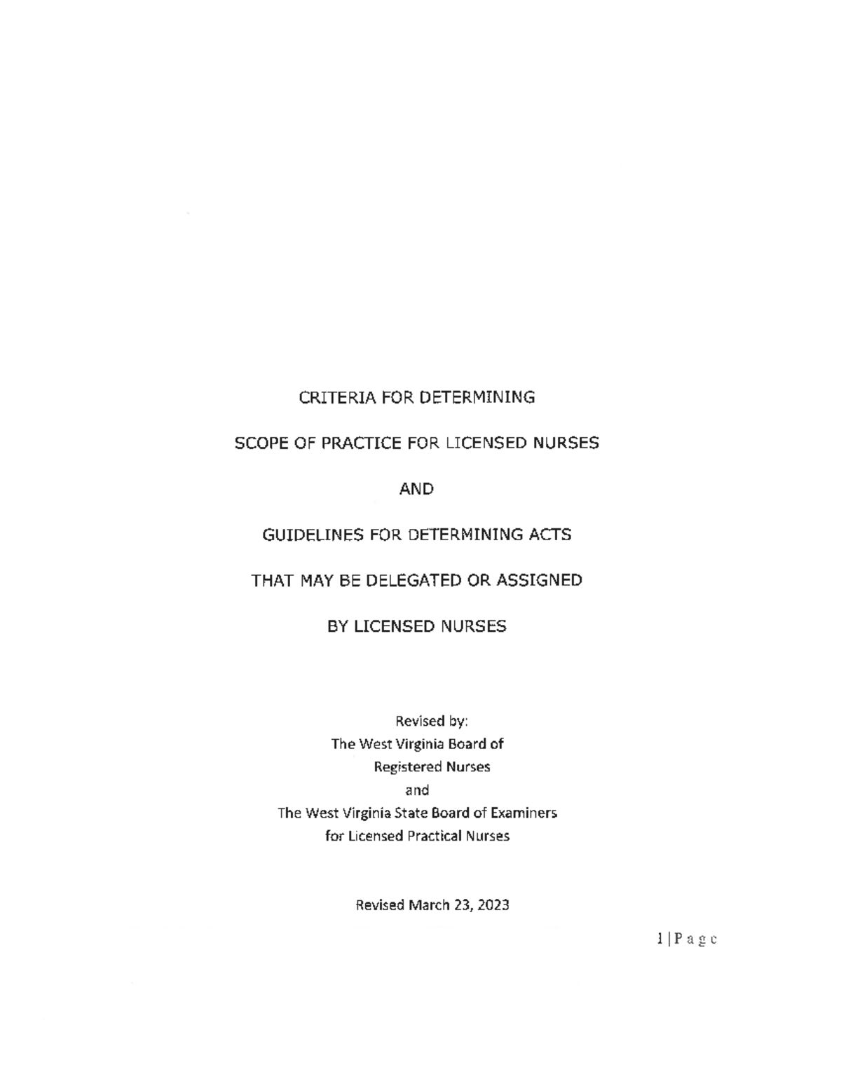 Revised Guidelines for Scope of Practice: RN & LPN (2023) - Studocu