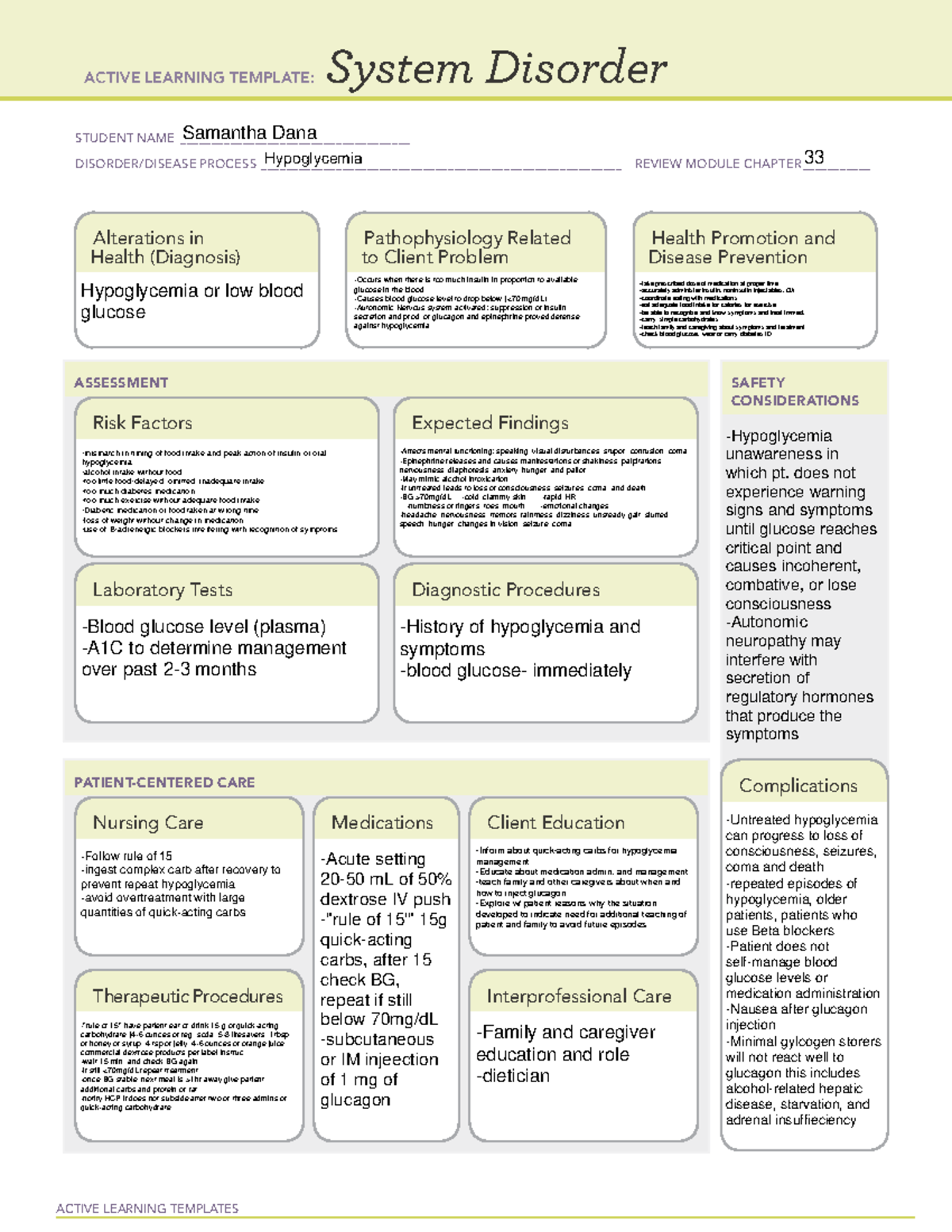 Hypoglycemia - template for ati - ACTIVE LEARNING TEMPLATES System ...