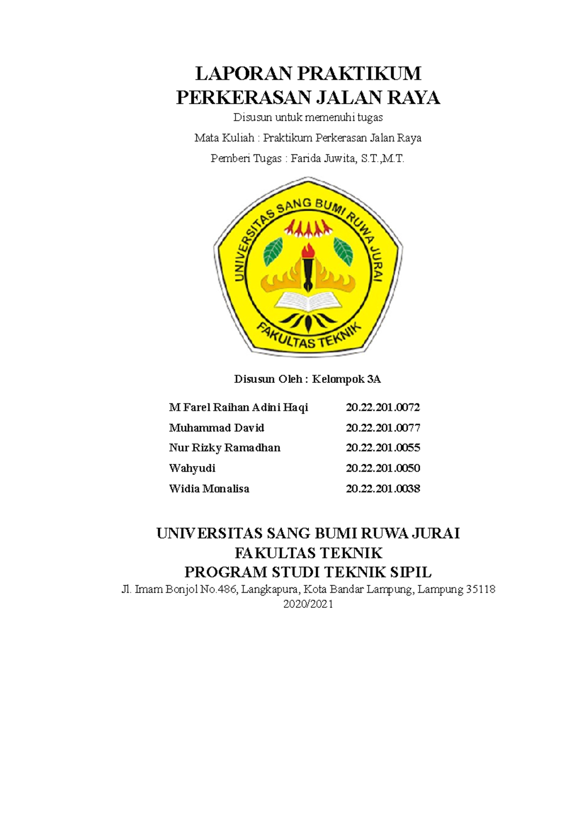 Laporan Praktikum PJR 3A: Analisis Perkerasan Jalan Raya - Studocu