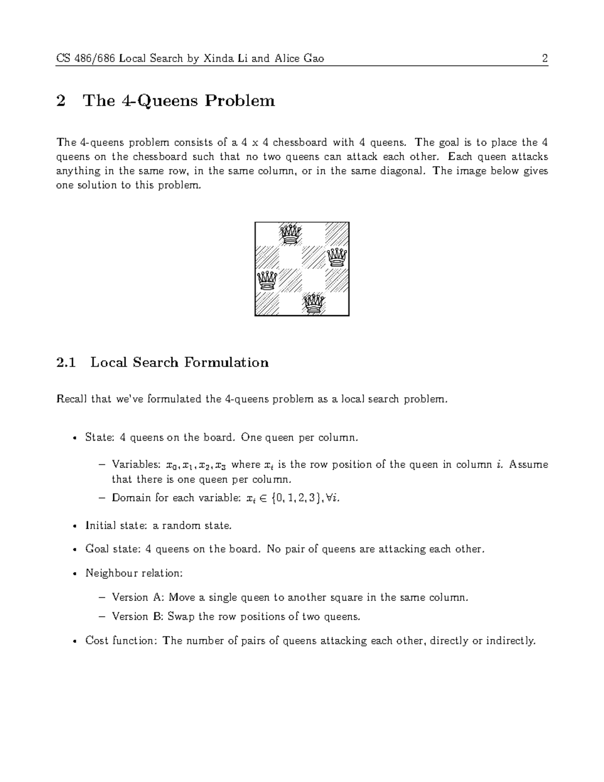 N Queens Problem: Hill Climbing Approach Explained - Studocu
