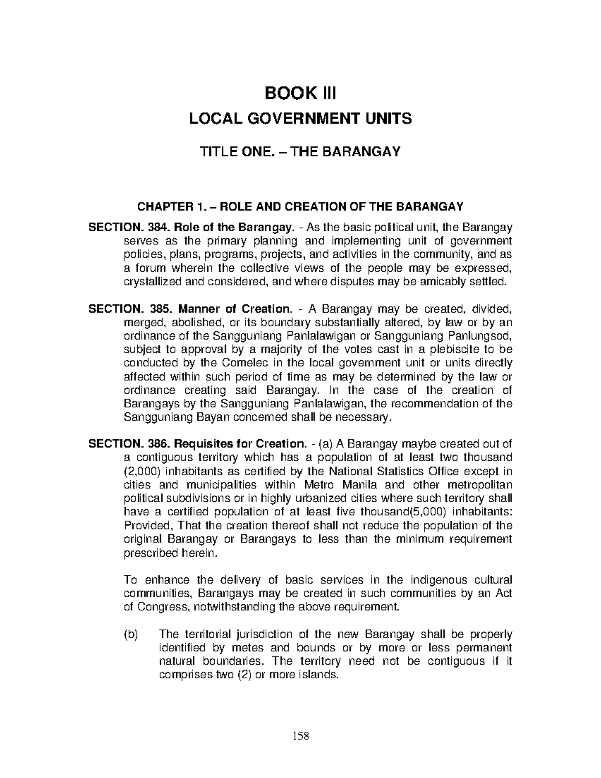 LGC - BRGY - Local Government Code: Barangay Structure & Functions ...