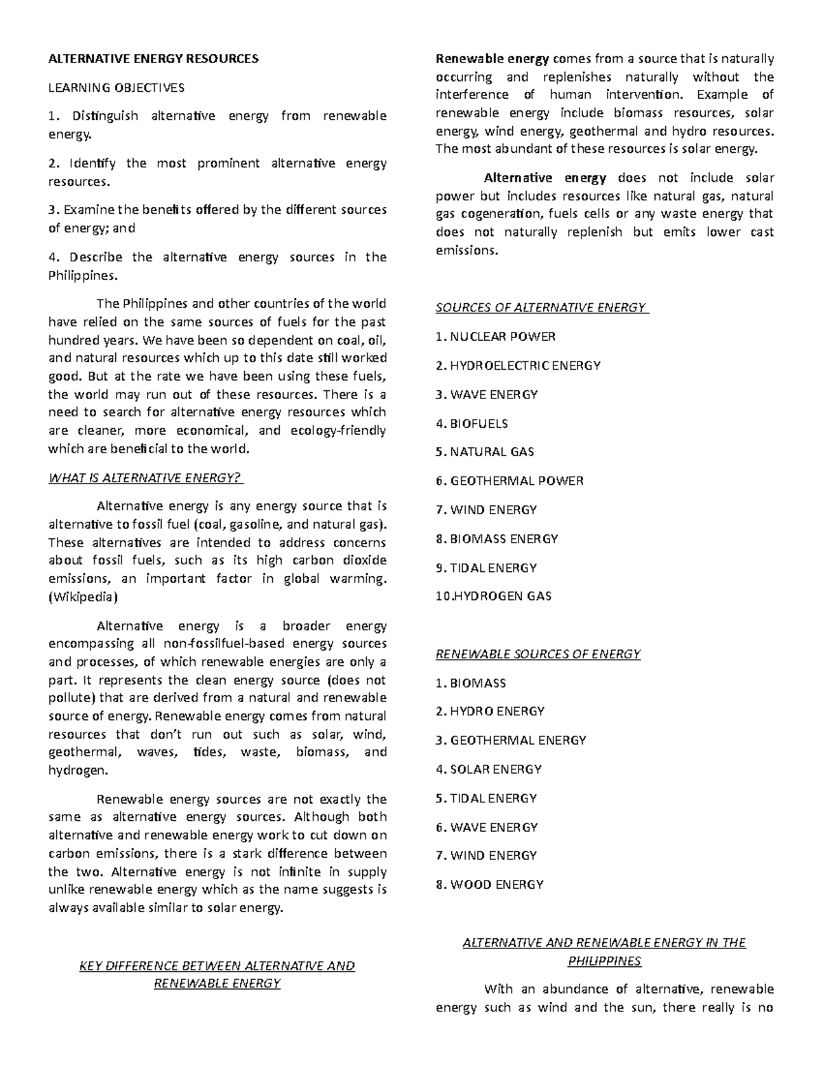 STS Final Exam: Exploring Alternative Energy Sources and Climate Change ...