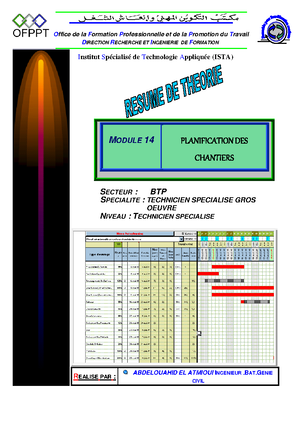 Exercice planification - Application Planification ... Chap. 21 1 Construction d’un entrepôt. 1 ...