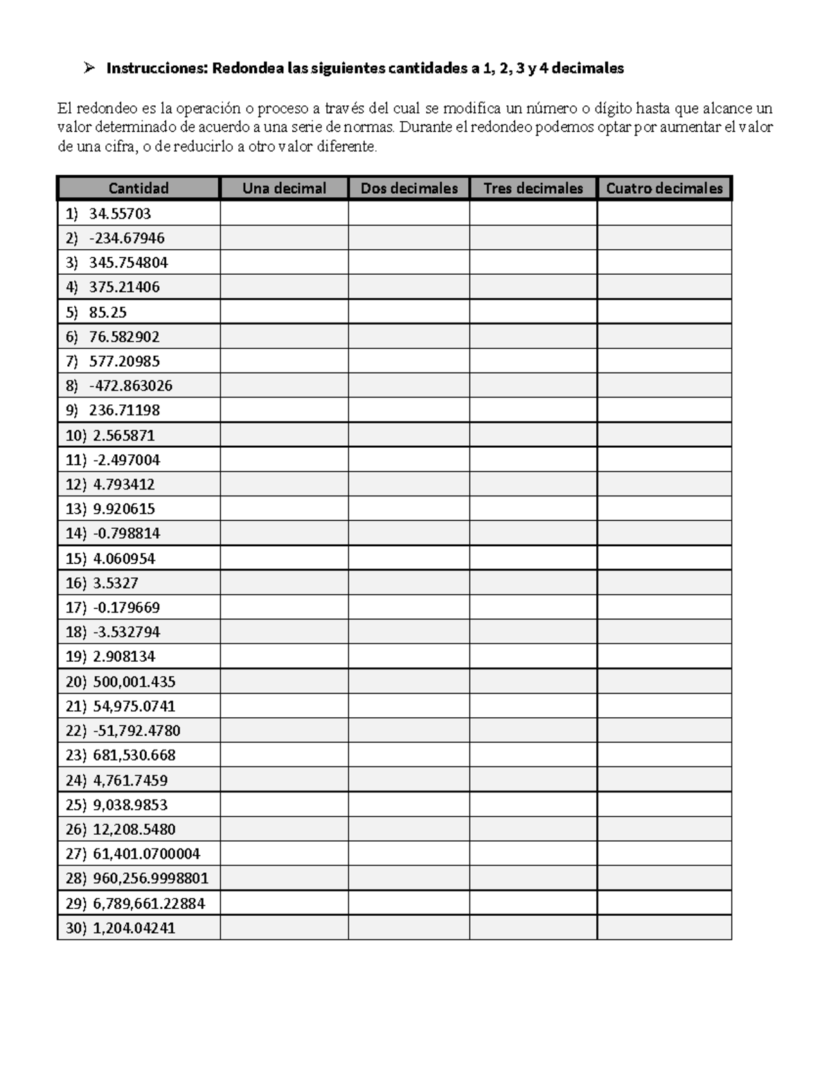 Actividades De Redondeo Guía N°11 Matemática Terceros Básicos