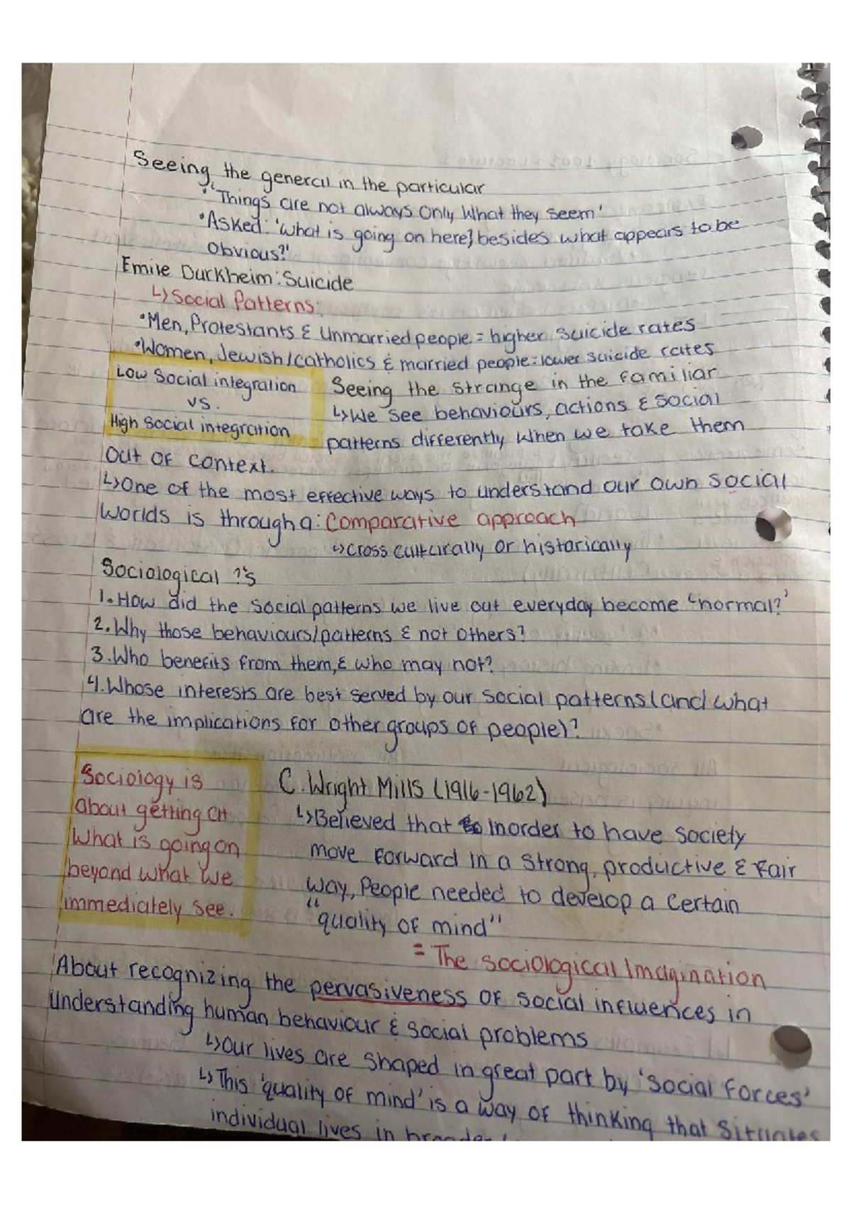 Sociology 1001H: Lecture 1 - Understanding Social Patterns and ...