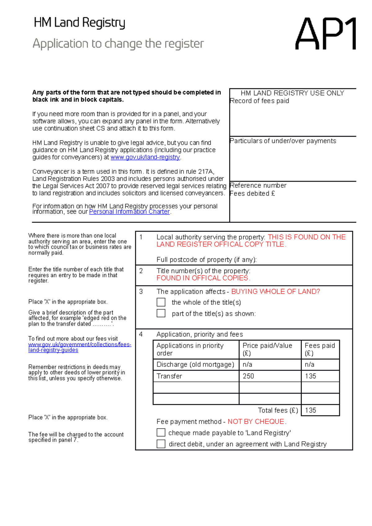 AP1 form - How to fill out an AP1 form - Any parts of the form that are ...