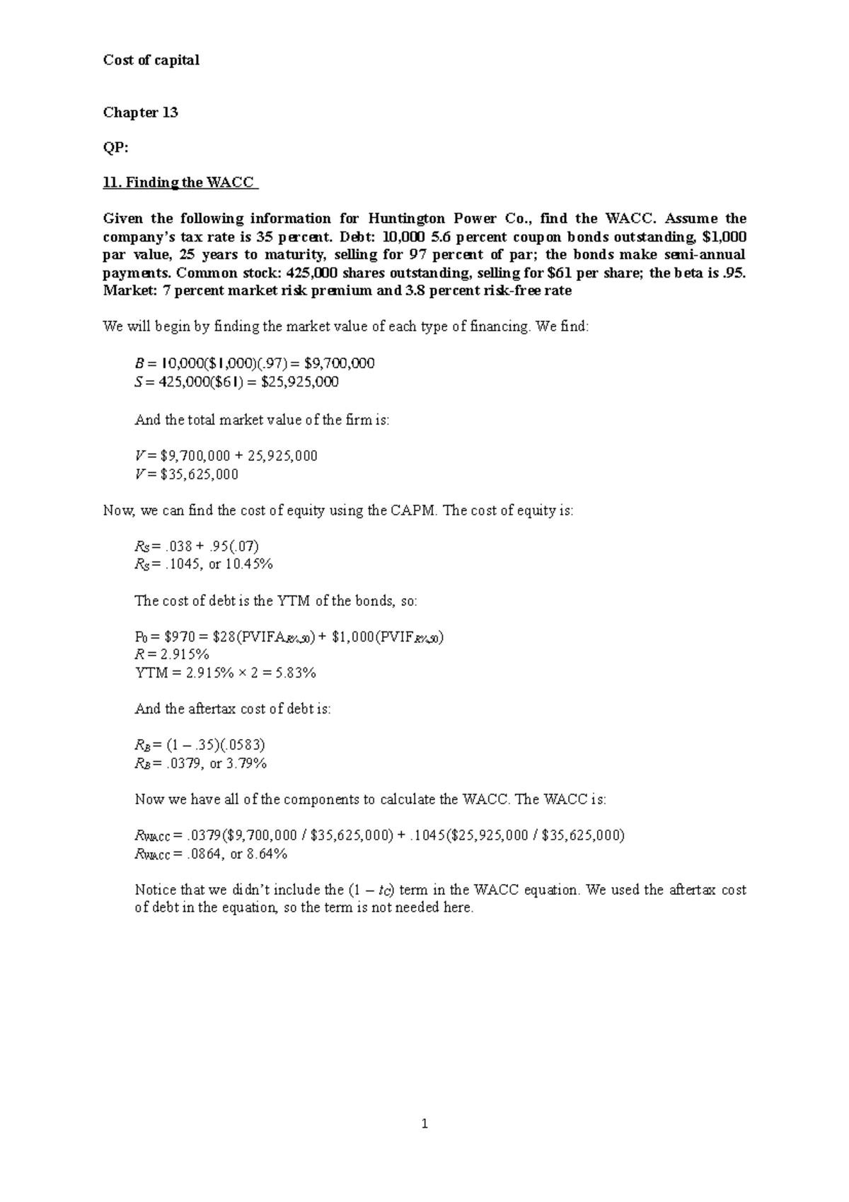 FIN322 Tutorial Solutions: Cost of Capital & Market Efficiency Analysis ...
