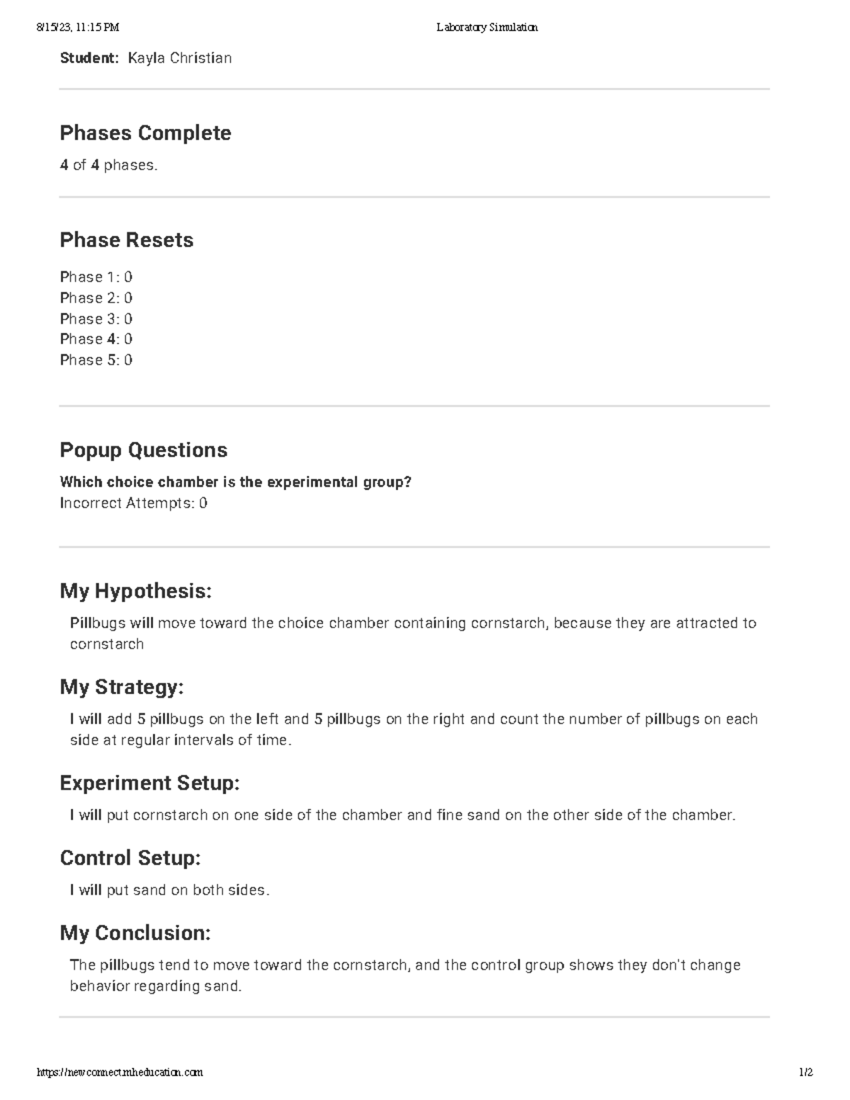 Virtual LAB: Pillbug Preference Study Applying the Sci Method - Studocu