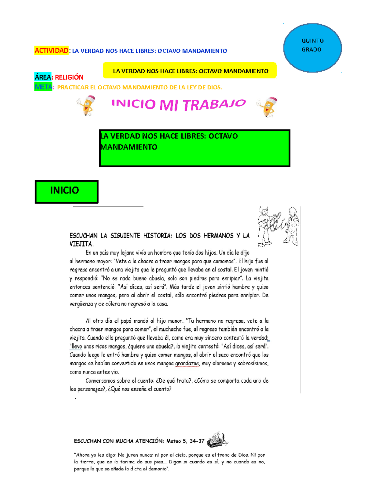 5to Mandamiento El Quinto Mandamiento: Cuestiones Morales De Vida Y