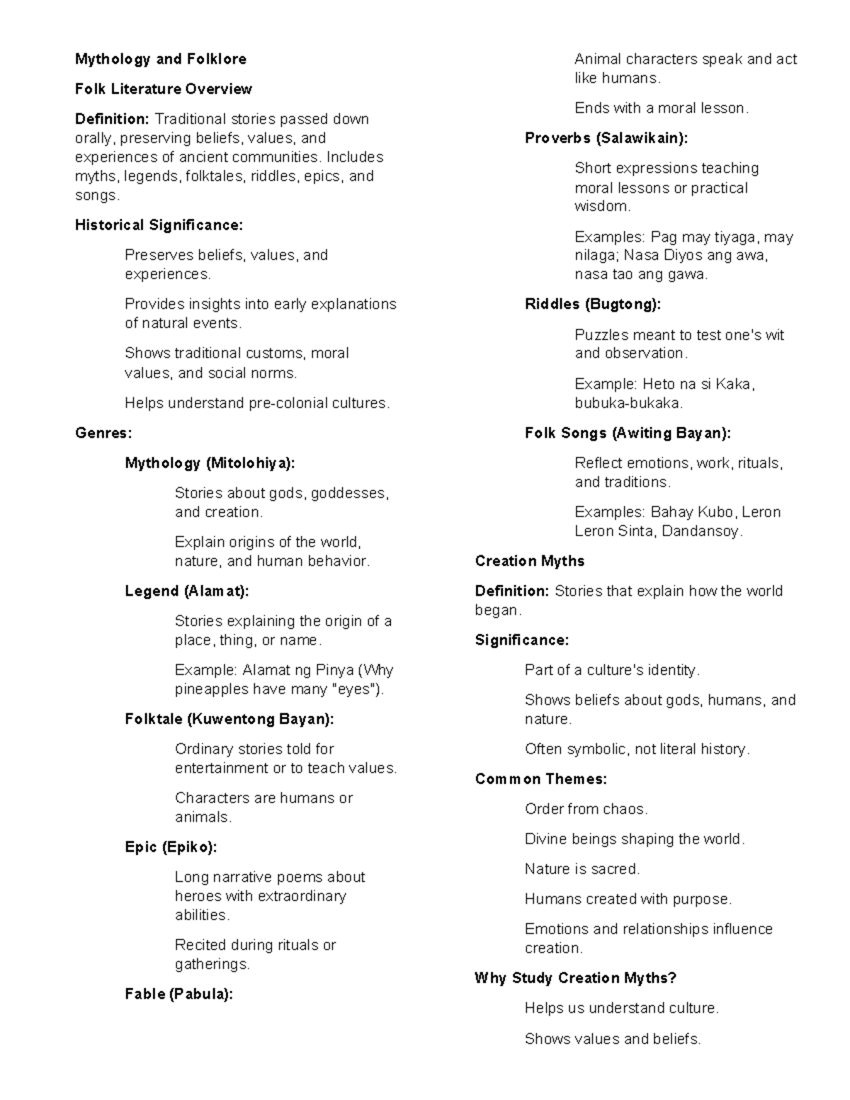 Mythology and Folklore: Understanding Animal Characters and Creation ...