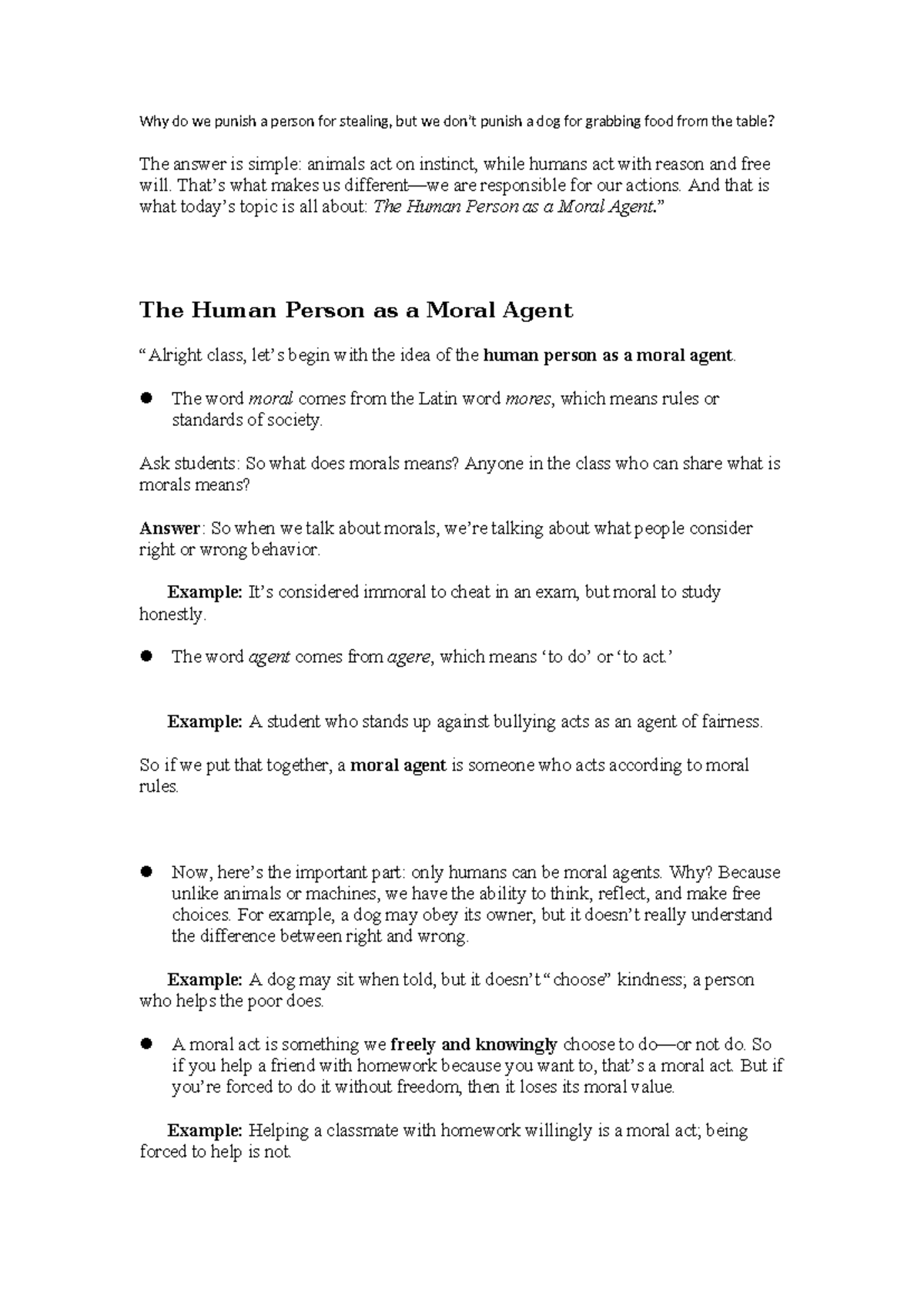 EXPL-1: The Human Person as a Moral Agent - Understanding Morality ...