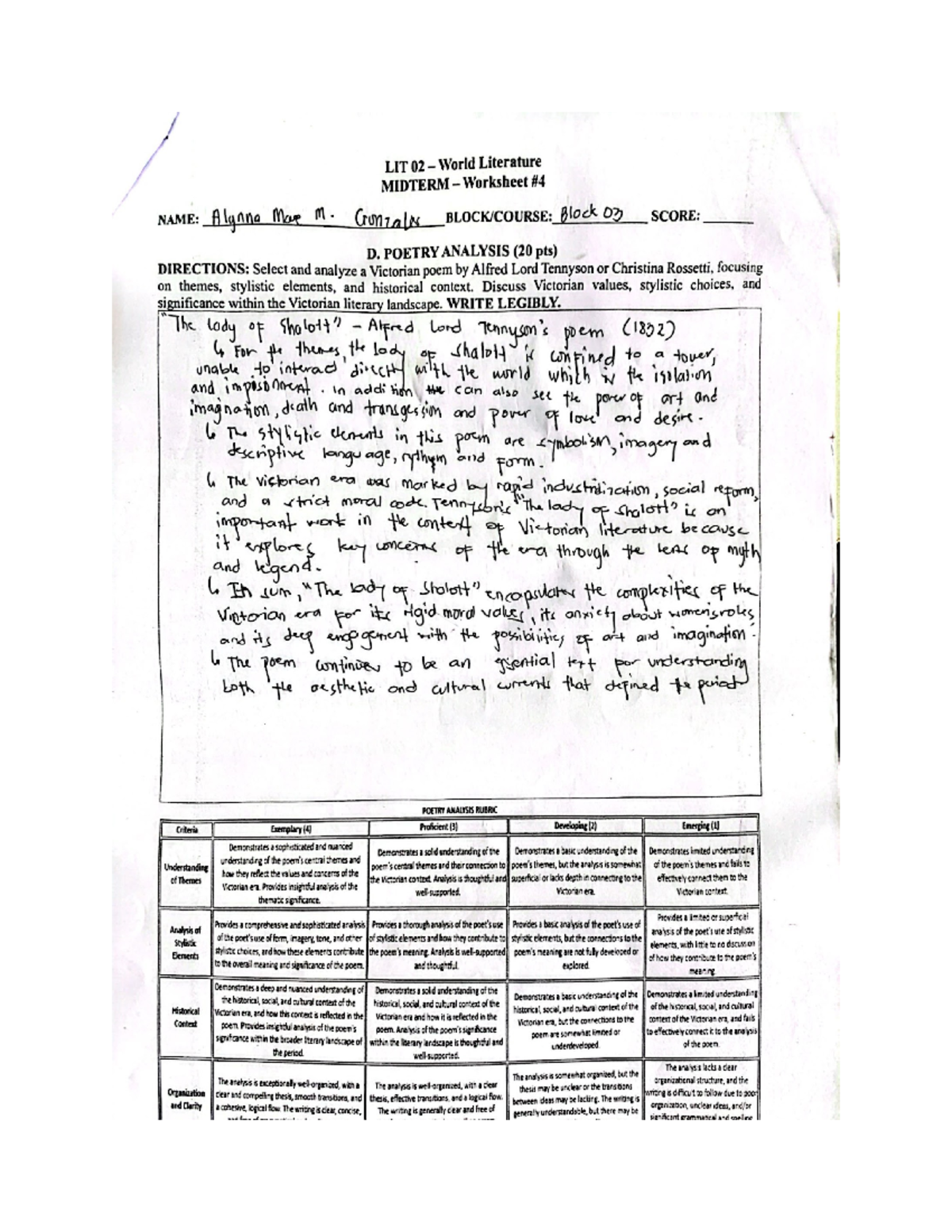 Gonzales, Alynna Mae M. - Poetry Analysis - LIT 02 World Literature ...