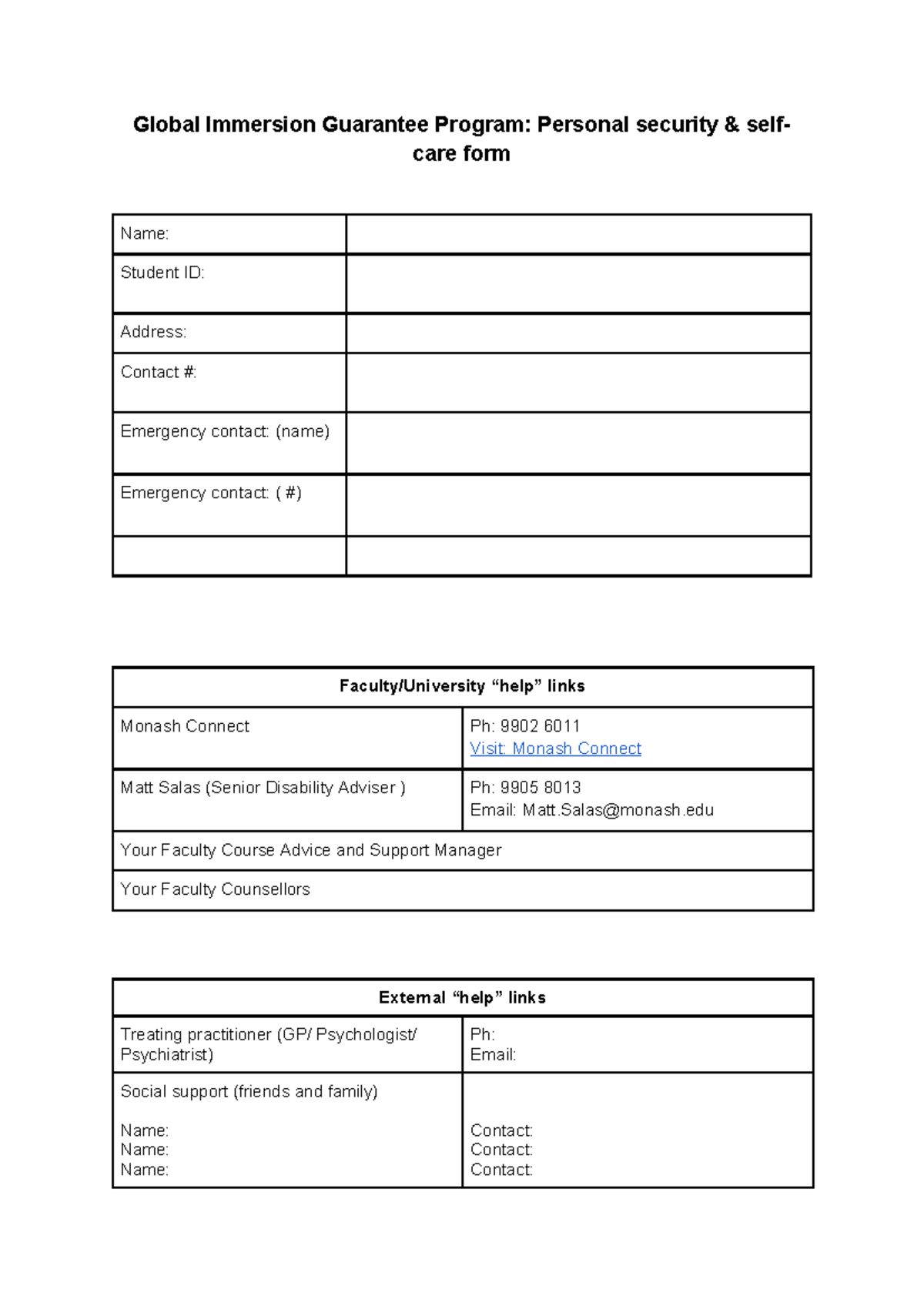 GIG Personal Security & Self-Care Preparation Guide - Studocu