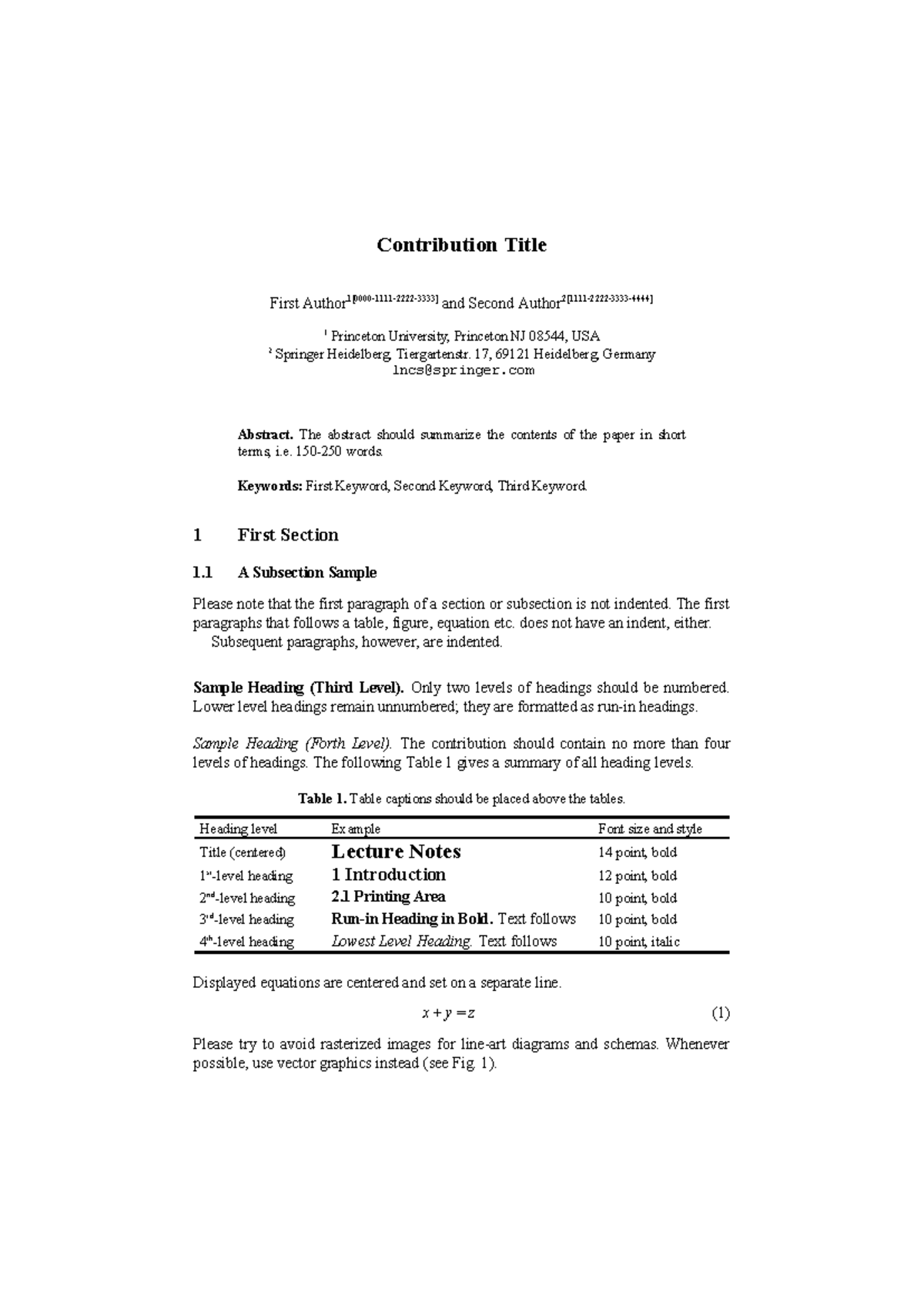 Springer Template Guidelines for Contributions - Studocu