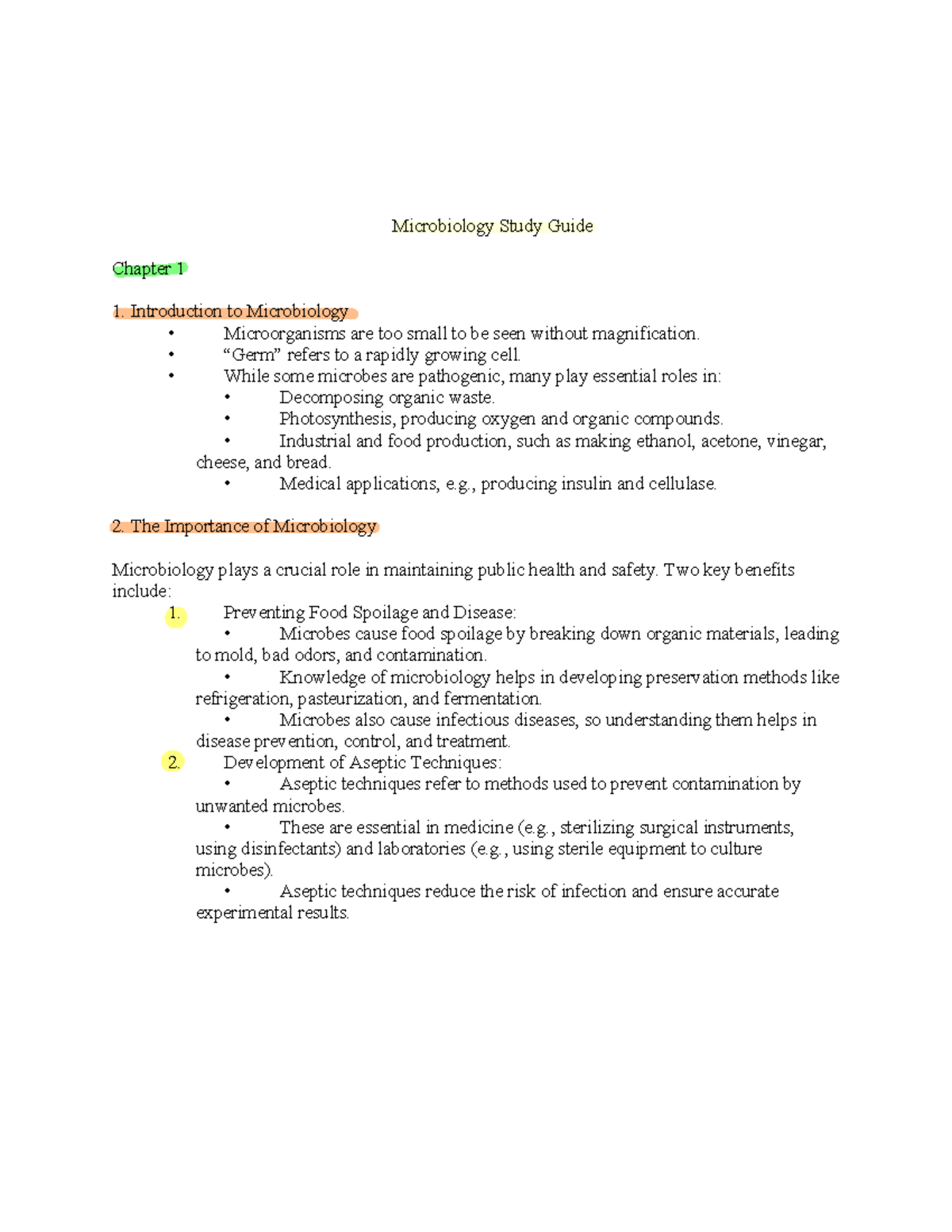 Microbiology Study Guide: Chapters 1, 2, 4, and 5 Overview - Studocu