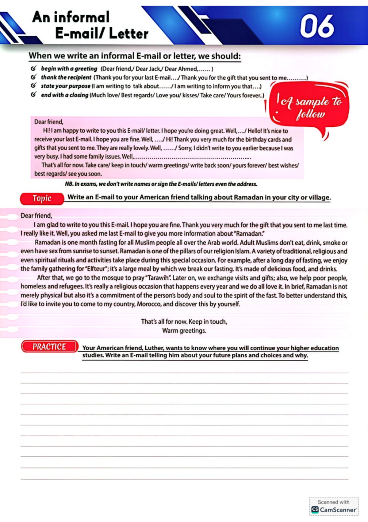 Informal Email Writing Guide: Letters & Ramadan Insights - Studocu