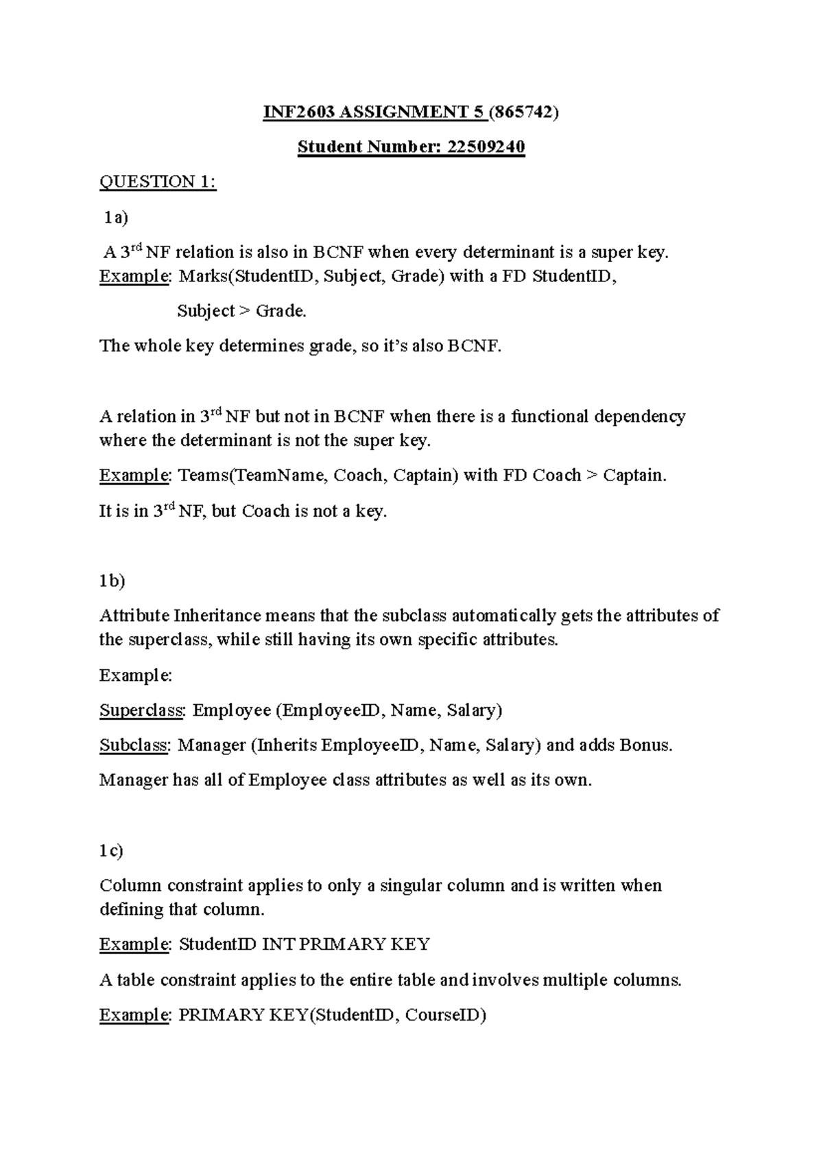 INF2603 ASSIGNMENT 5 (865742) Detailed Answers and Examples - Studocu